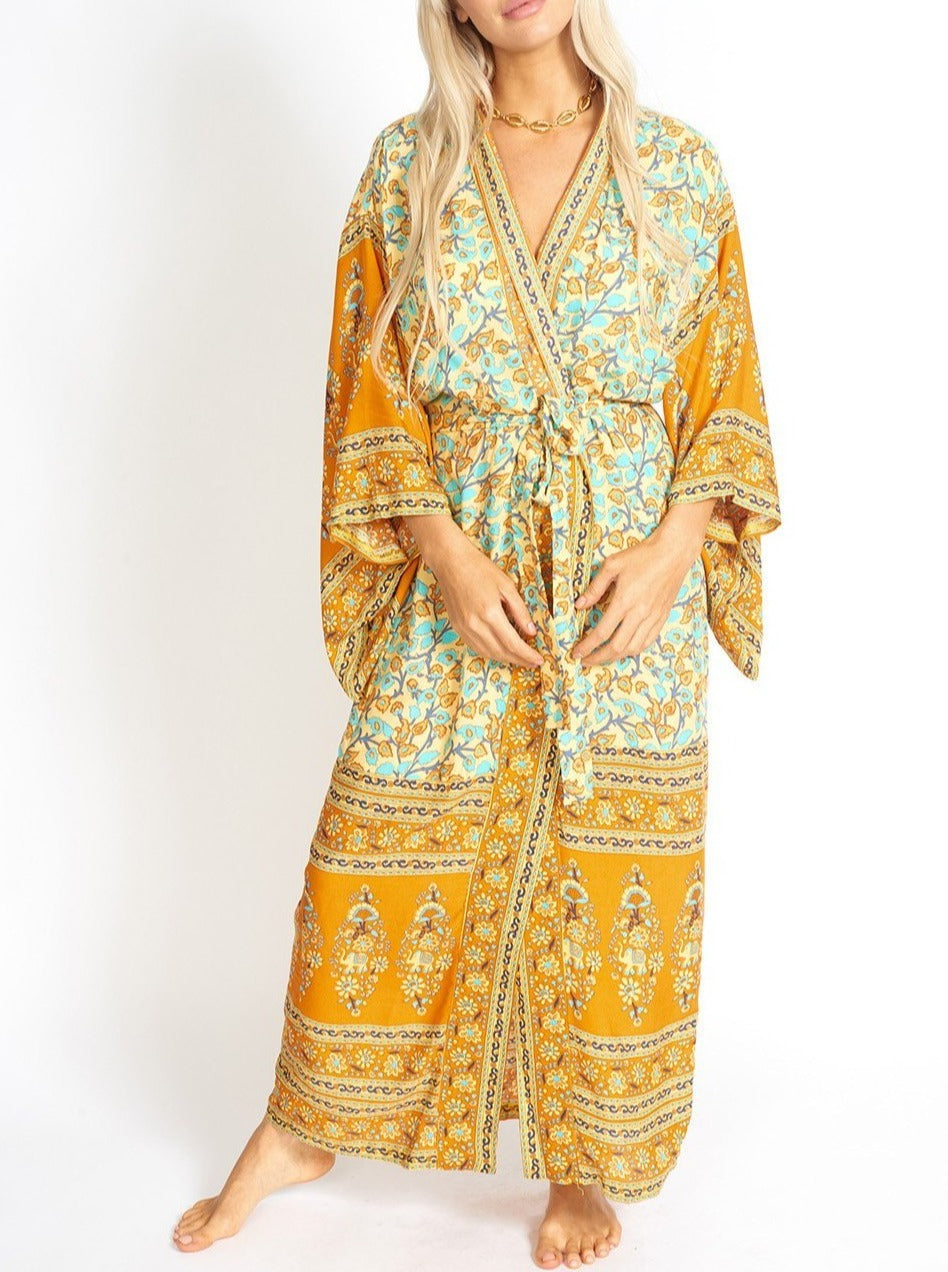Shop Online Women's Mía Bohemian Floral Print Kimono Style Robe | MUSE ...